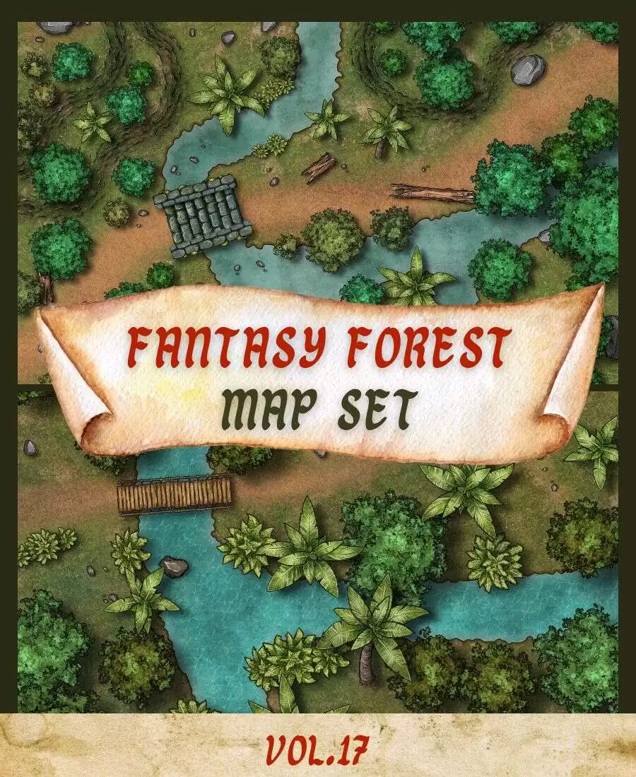 Fantasy Forest Map Set 17 - Brownable | DriveThruRPG