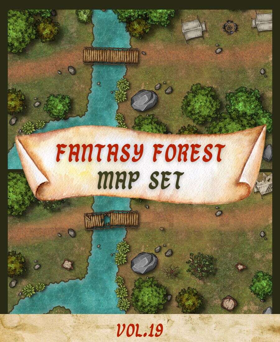 Fantasy Forest Map Set 19 - Brownable | DriveThruRPG