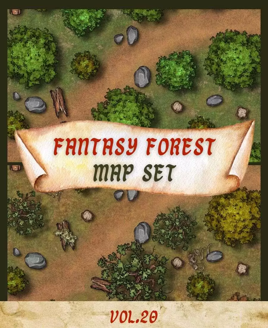 Fantasy Forest Map Set 20 - Brownable | DriveThruRPG