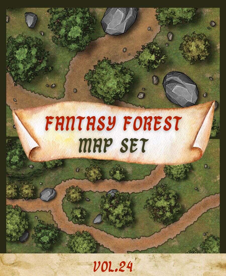 Fantasy Forest Map Set 24 - Brownable | DriveThruRPG