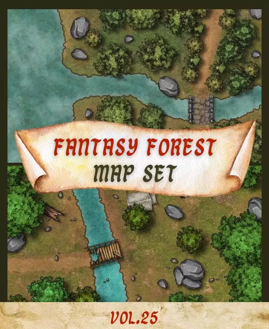 Fantasy Forest Map Set 25 - Brownable | DriveThruRPG
