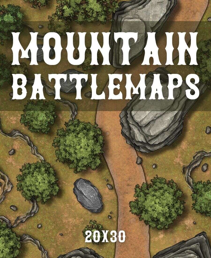 Fantasy mountain battlemap - Brownable | DriveThruRPG