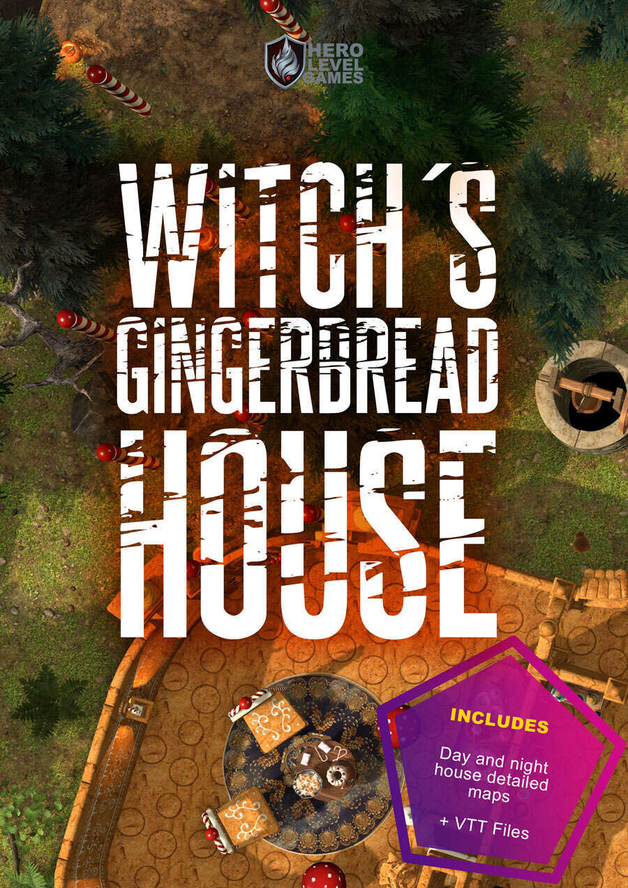Witch's Gingerbread House Map Pack - Hero Level Games | DriveThruRPG