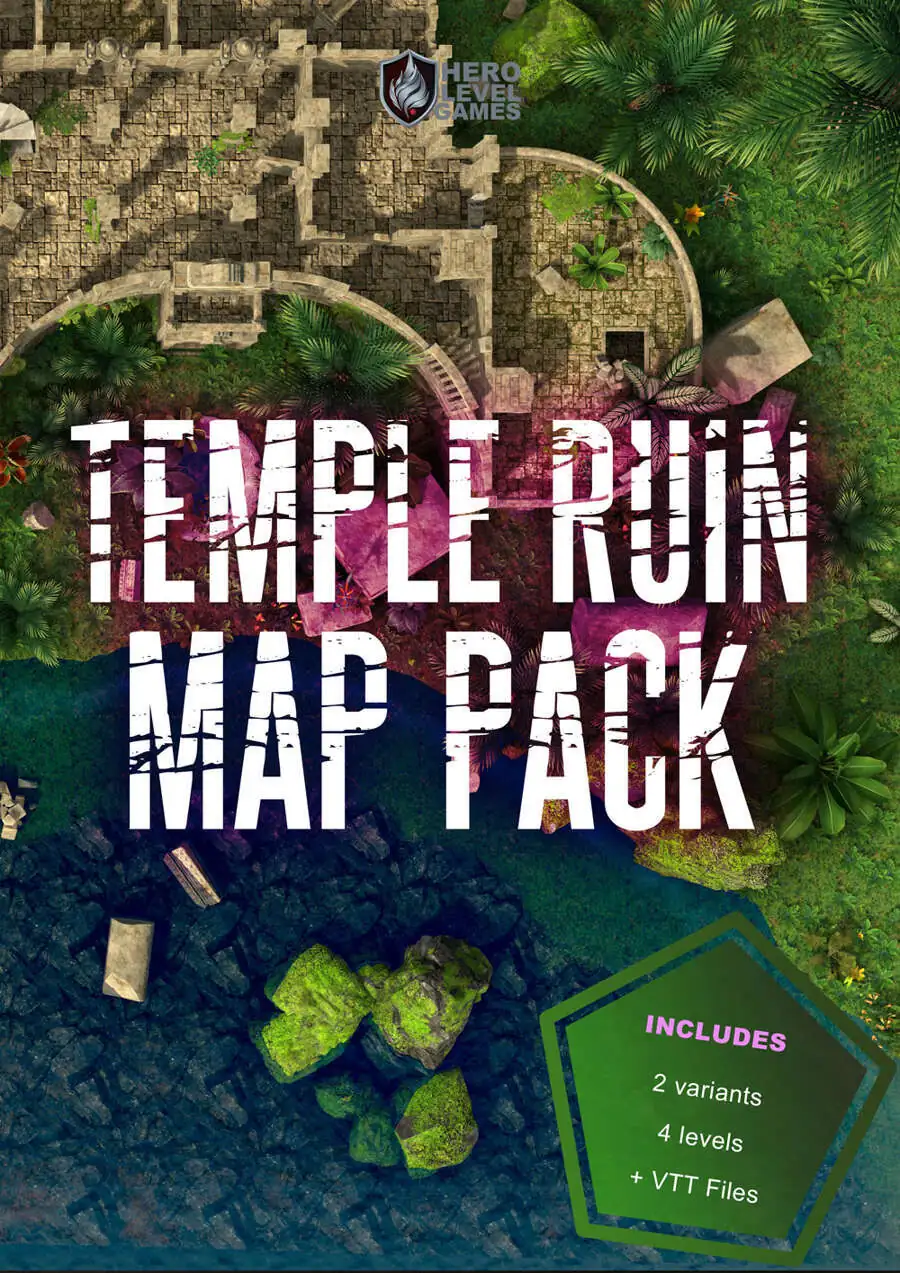 4 Level Temple Ruin Map Pack - Hero Level Games | DriveThruRPG