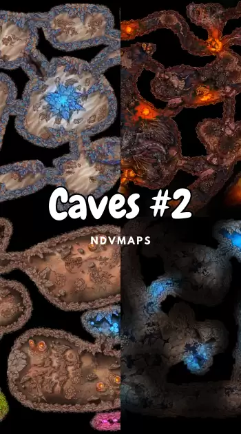 Caves #2 - bundle (4k) [PDF] - ndvmaps | Dungeons | DriveThruRPG