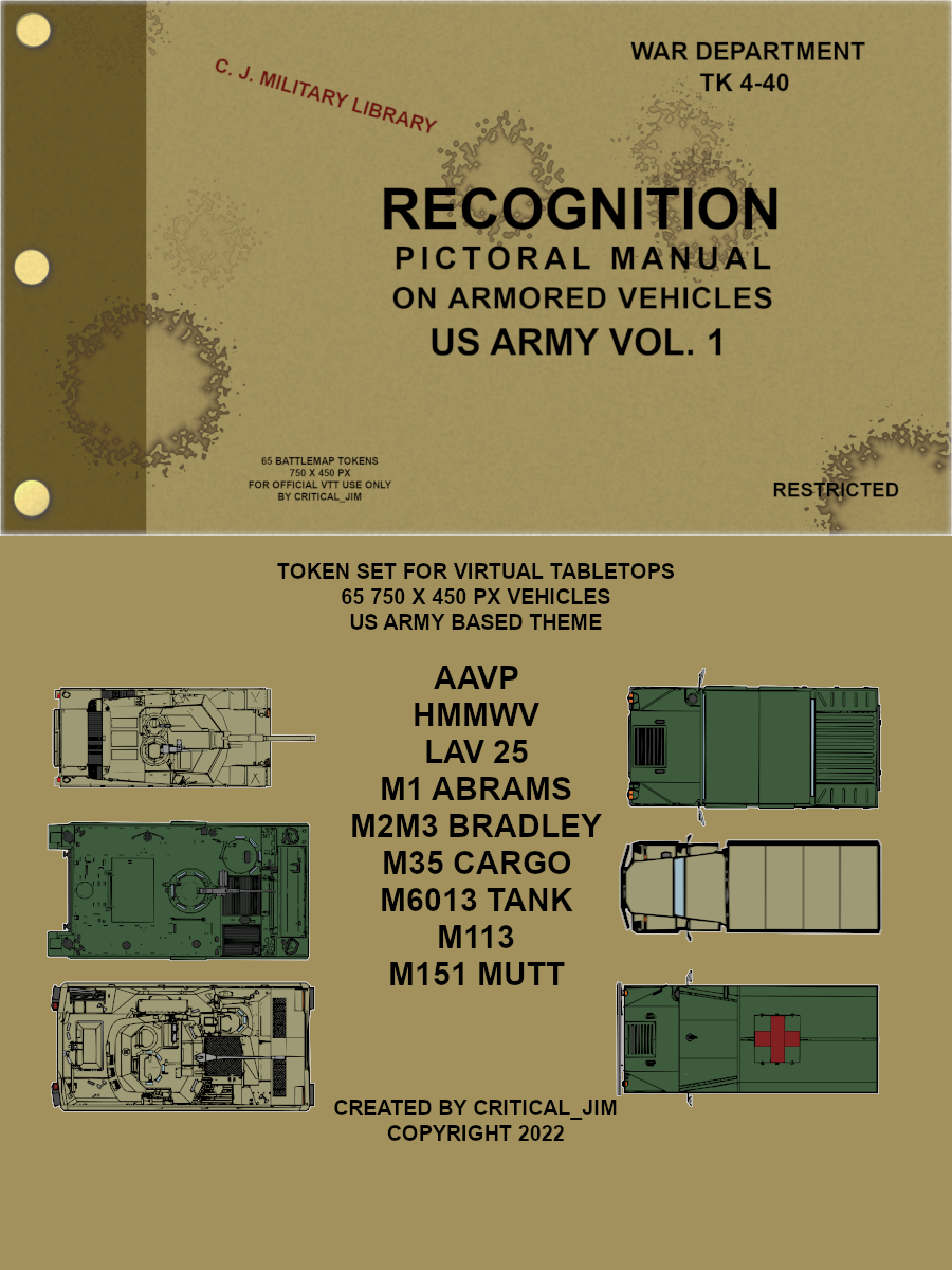 Military Vehicle Tokens - US Army Vol. 1 - Critical Jim | DriveThruRPG
