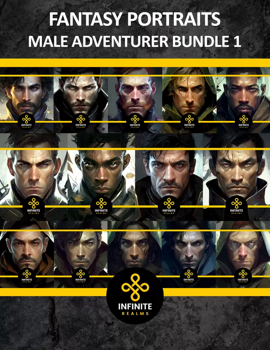 Fantasy Character Portraits - Male Adventurer Set 1 [BUNDLE ...