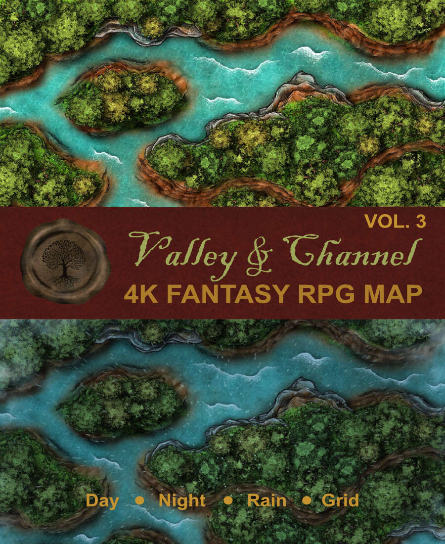 Valley & Channel Adventure, RPG Battle Map Vol.3 - RPG 1411 | DriveThruRPG