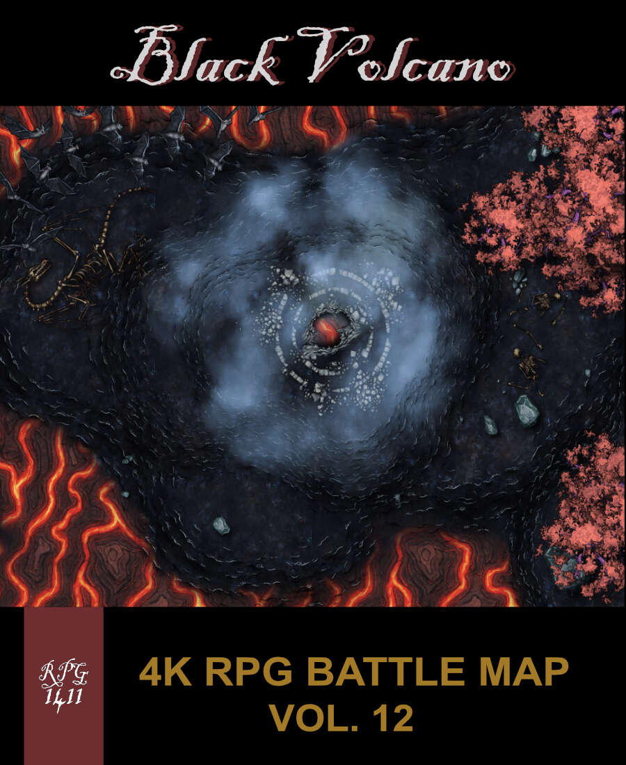 Dark Volcano, RPG Battle Map Vol.12 - RPG 1411 | DriveThruRPG