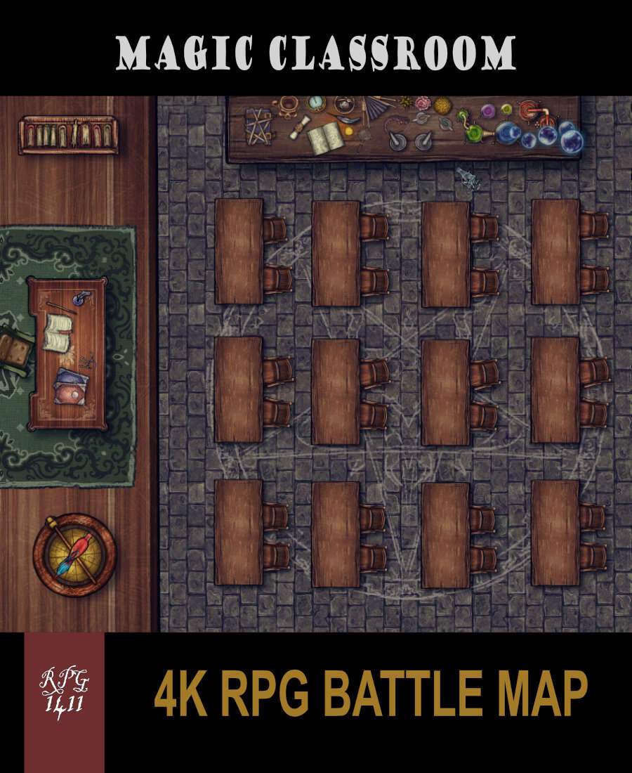 Magic Classroom, RPG Battle Map - RPG 1411 | DriveThruRPG
