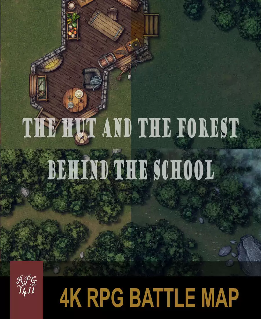 The hut and the forest behind the school, RPG Battle Map - RPG 1411 ...