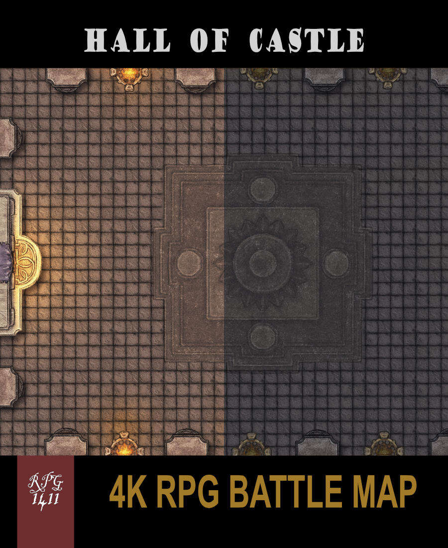 Hall of Castle, RPG Battle Map - RPG 1411 | DriveThruRPG