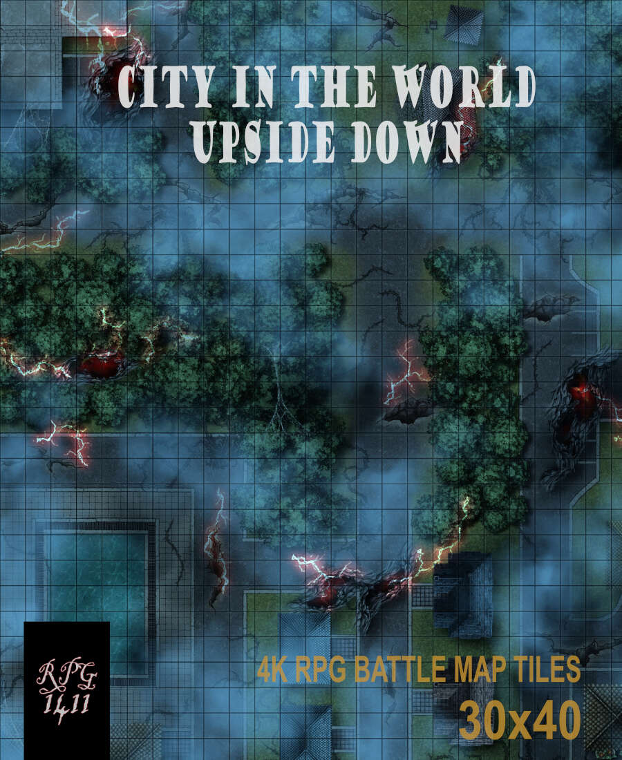 City in the world upside down, RPG Battle Map Set - RPG 1411 | DriveThruRPG