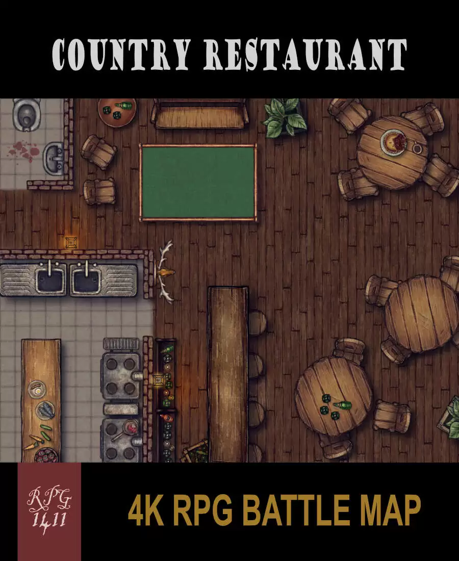 Country Restaurant, RPG Battle Map - RPG 1411 | DriveThruRPG