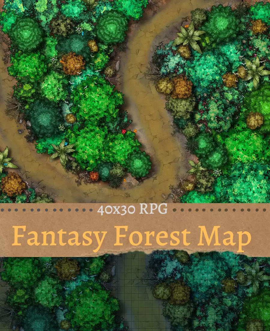40x30 RPG Fantasy Forest Map - Adammapster | DriveThruRPG