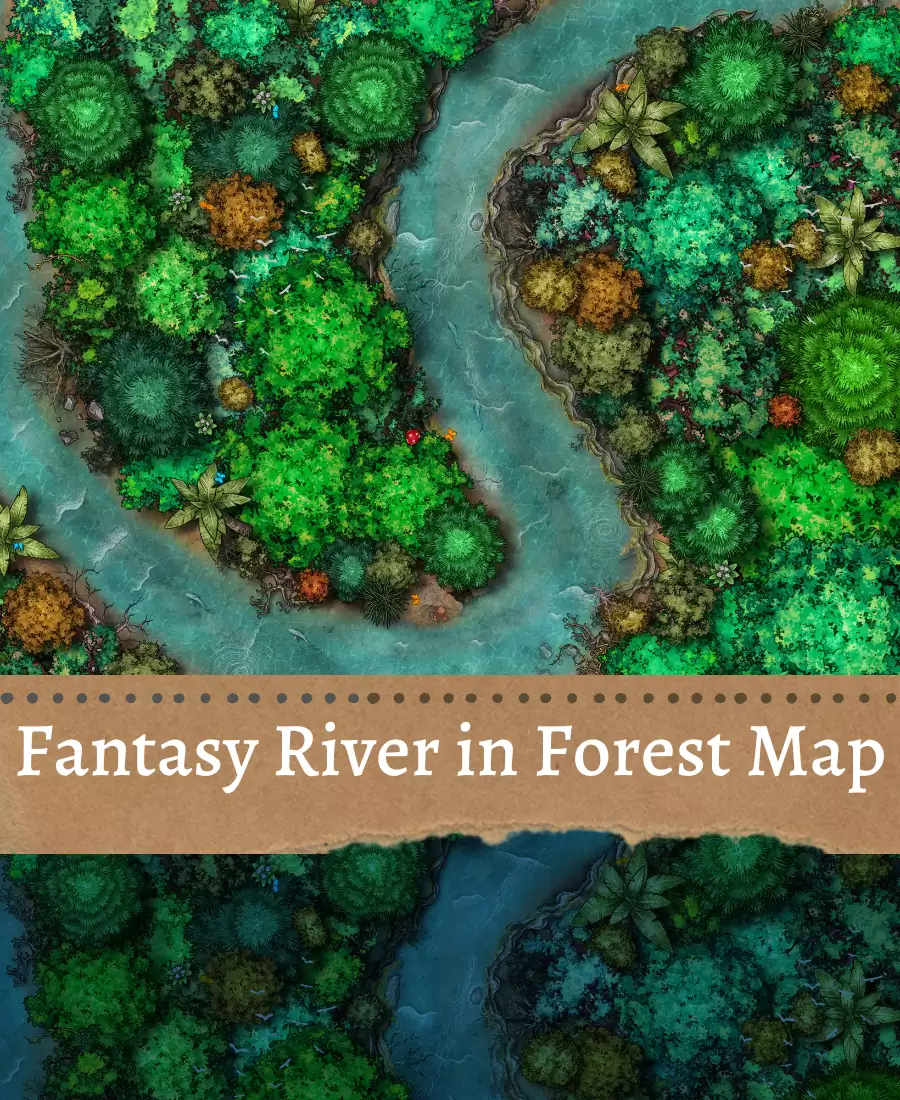 Fantasy River in Forest Map - Adammapster | DriveThruRPG