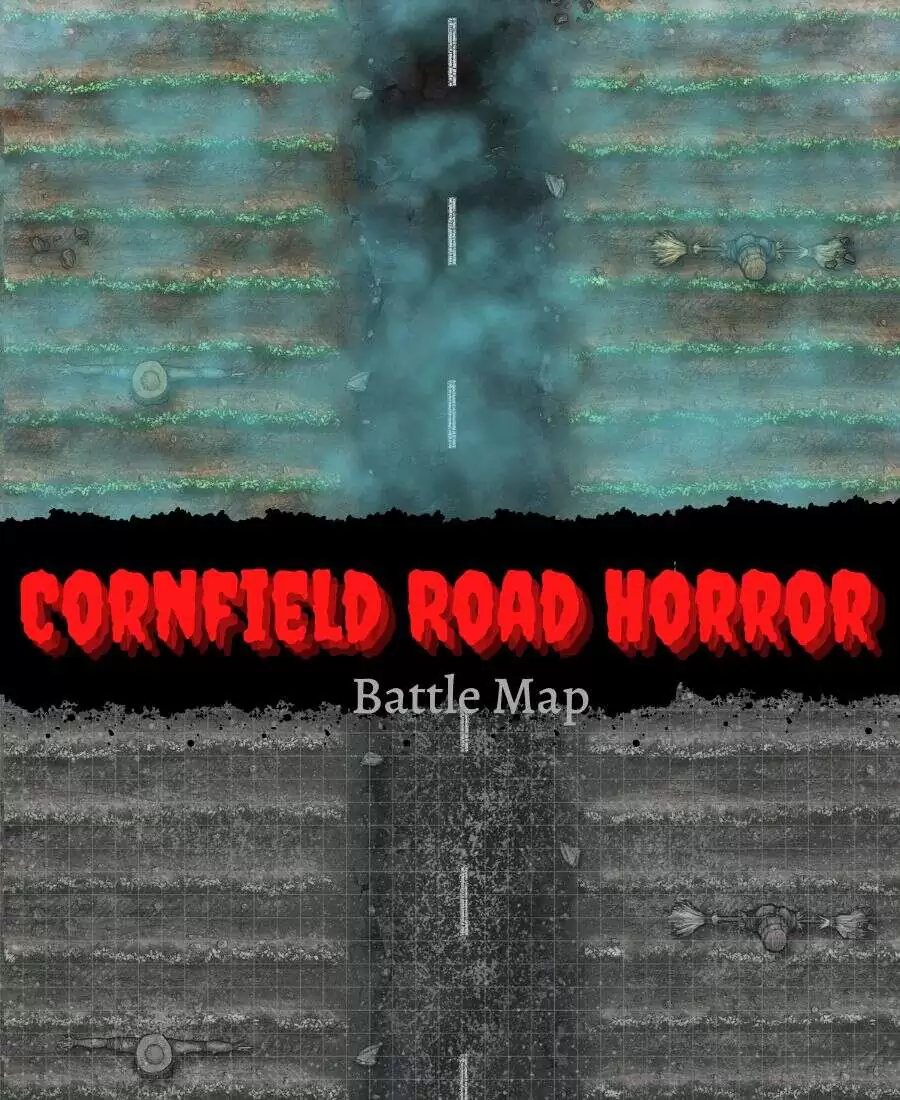 Cornfield Road Horror Battle Map - Adammapster | DriveThruRPG