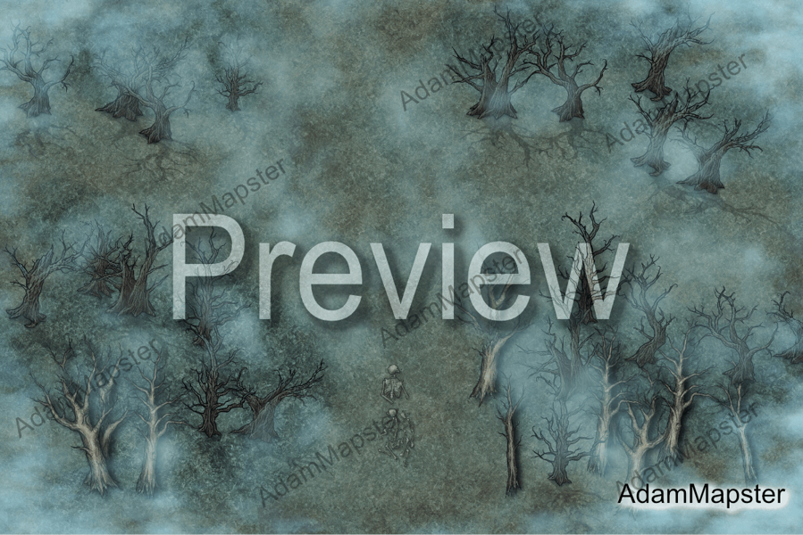 Abandoned Graveyard Horror Battle Map - Adammapster | DriveThruRPG