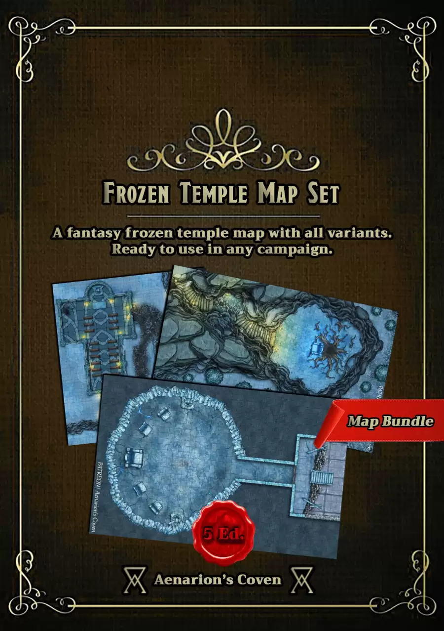Frozen Temple map pack - Aenarion's Coven | Aenarion's Coven | DriveThruRPG