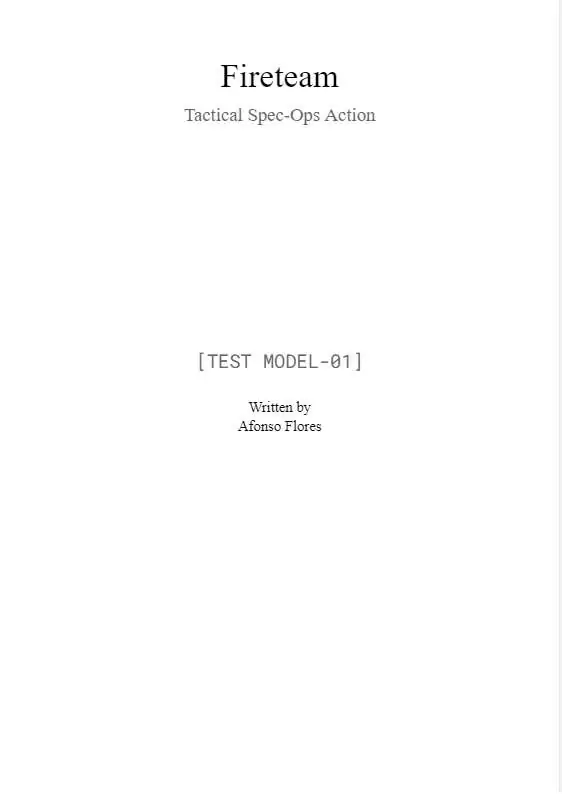 Fireteam: Tactical Spec-Ops Action [Test Model-01] - Infinite Press ...