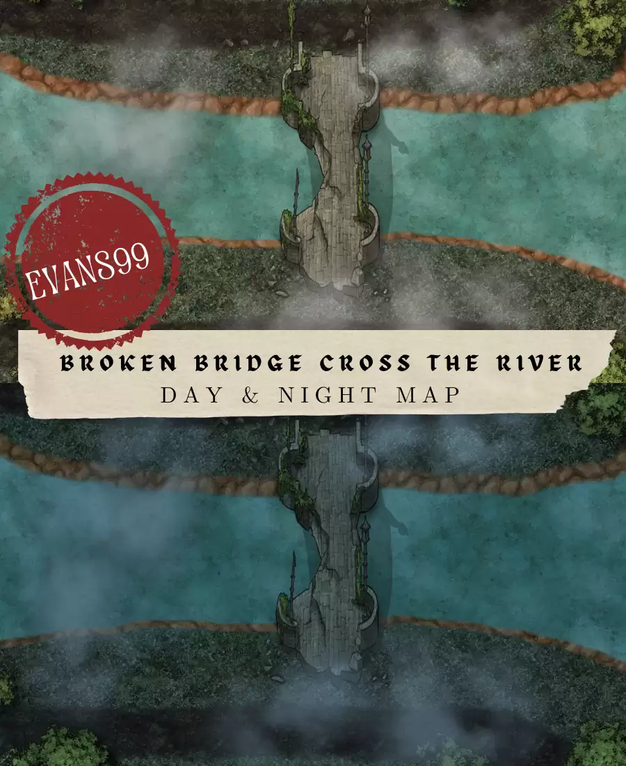 Broken bridge cross the river map - EVANS99 | DriveThruRPG