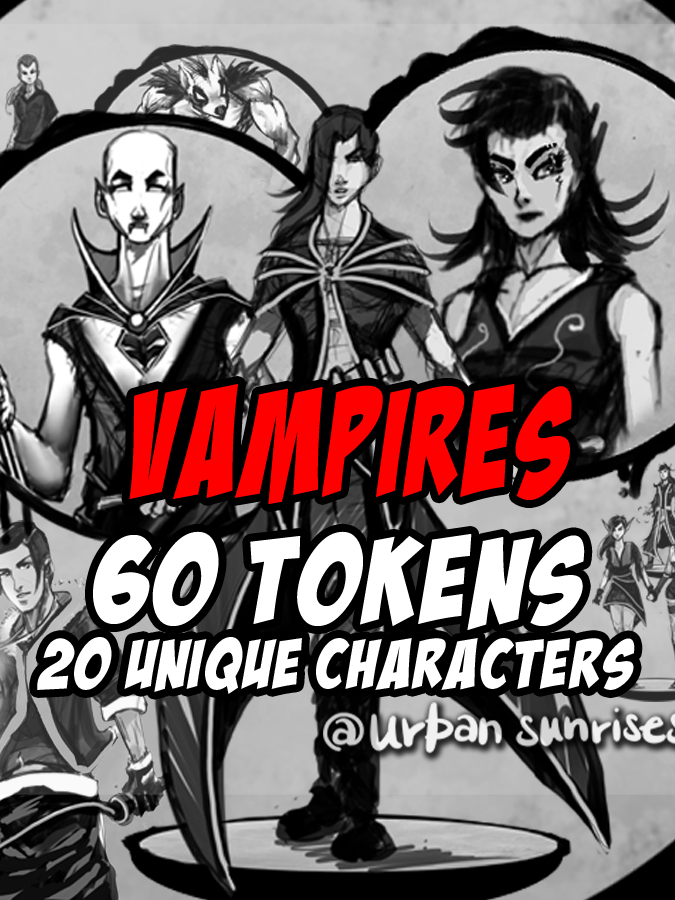 Vampires - 60 Tokens 20 Unique Characters VTT - Urban Sunrises ...