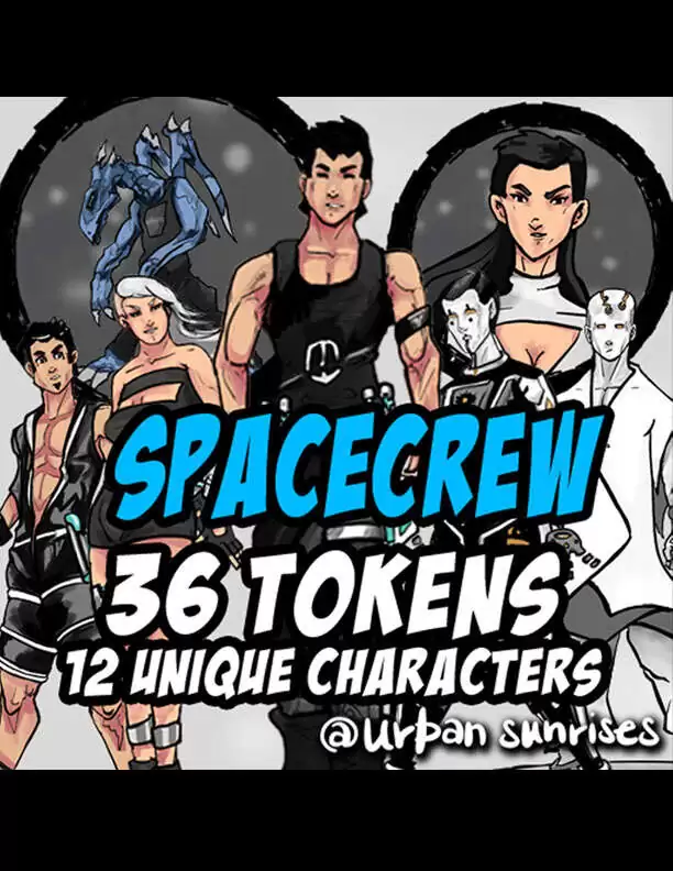 Space Crew - 36 Tokens 12 Unique Characters - Urban Sunrises | DriveThruRPG