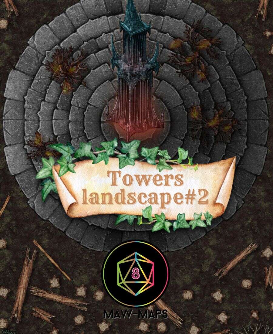 Towers landscape#2 - MAWMaps | DriveThruRPG