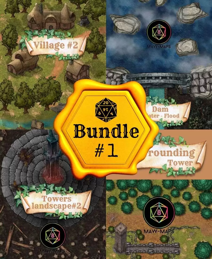 Towers landscape Bundle#1 - MAWMaps | DriveThruRPG