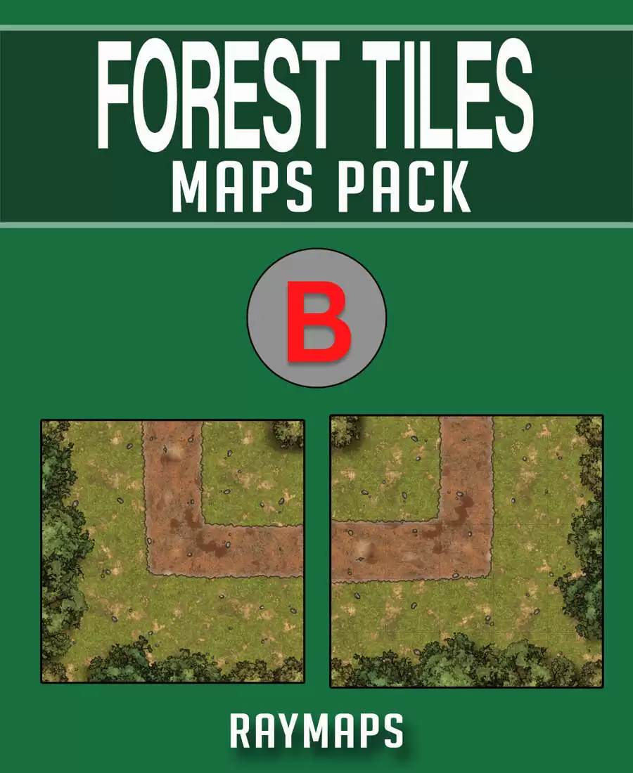5X5 Forest Tiles Maps Pack Set B - RAYMAPS | DriveThruRPG