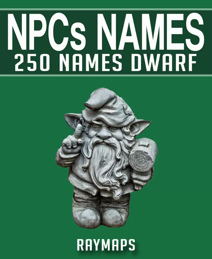 NPCs Names 250 Names Dwarf - RAYMAPS | DriveThruRPG