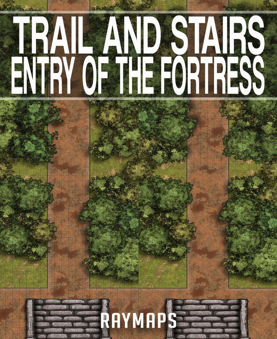 A4 20X30 Trail And Stair Entry Of The Fortress - RAYMAPS | DriveThruRPG