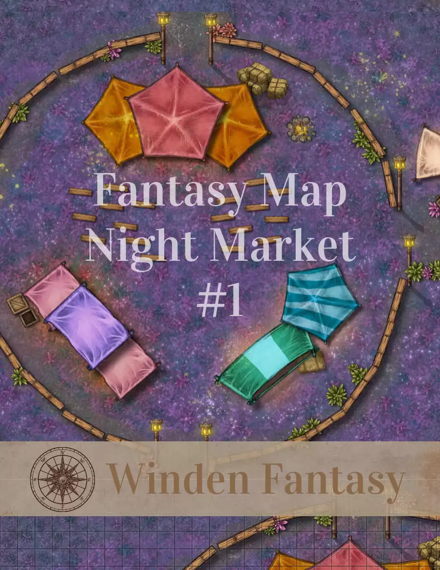 Night Market Battle Map - Pack 1 - Winden Fantasy | DriveThruRPG
