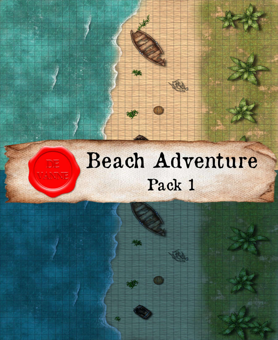 Battle Map - Beach Adventure Map Pack - De Venne | DriveThruRPG