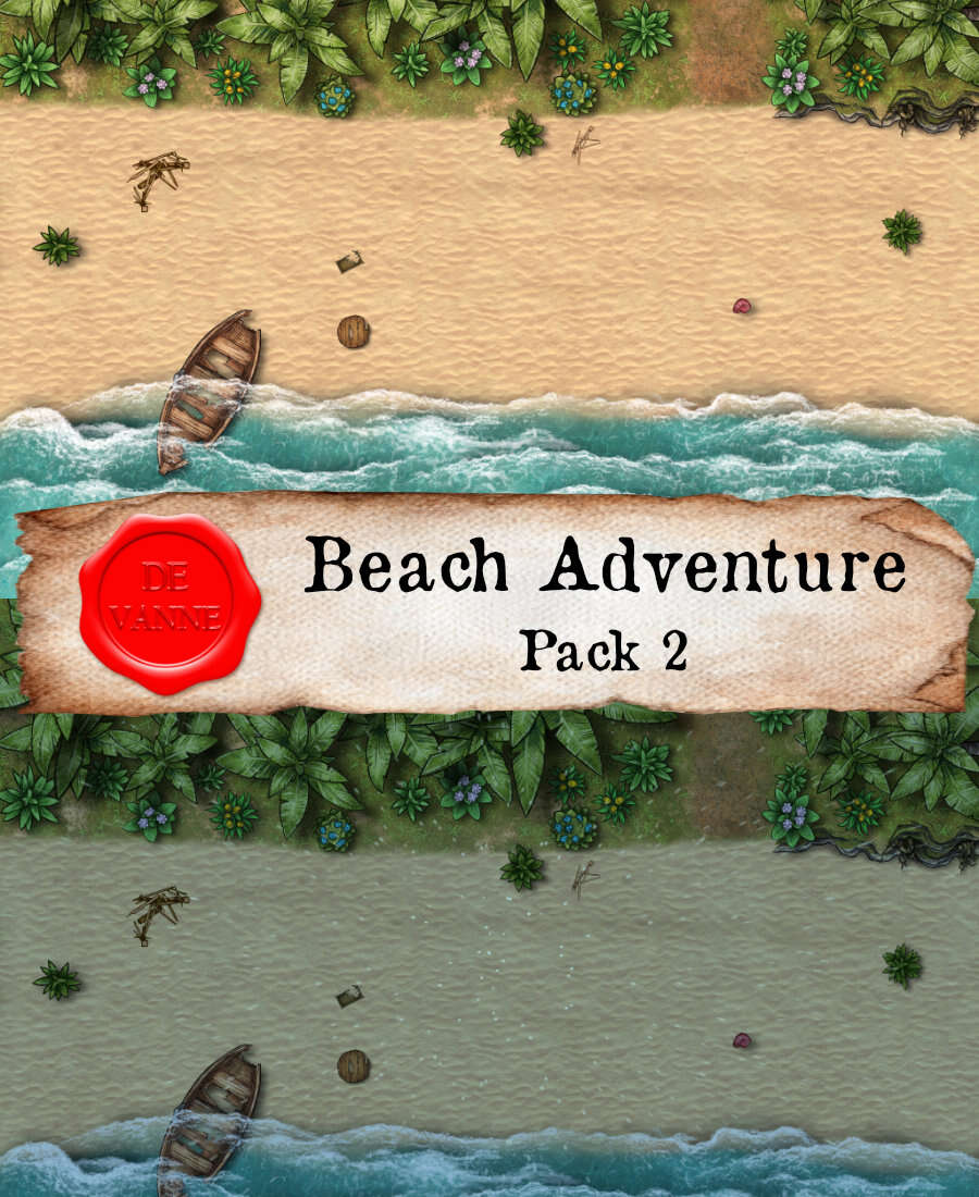 Battle Map - Beach Adventure Map Pack 2 - De Venne | DriveThruRPG