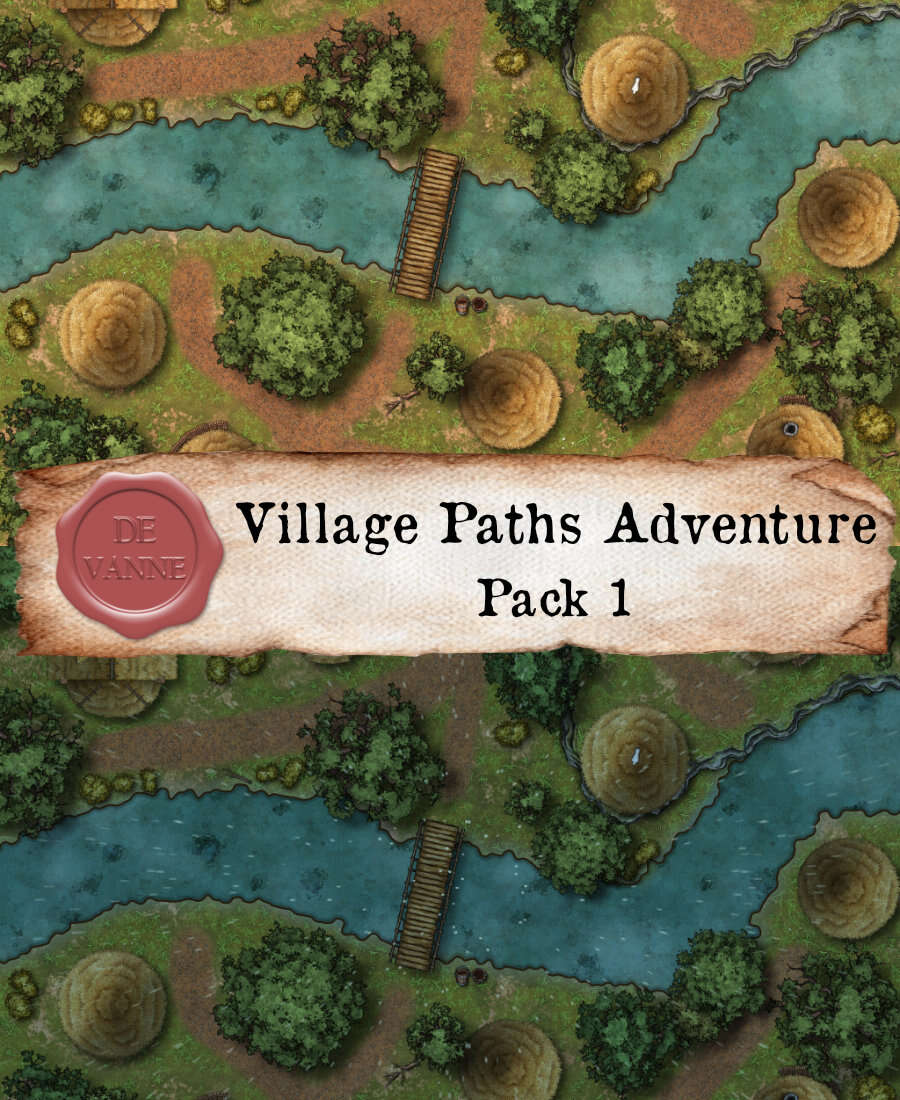 Battle Map - Village Paths Adventure Map Pack 1 - De Venne | DriveThruRPG