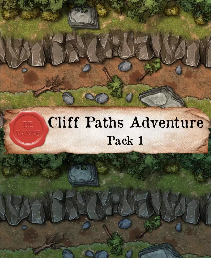Battle Map - Cliff Paths Adventure Map Pack 1 - De Venne | DriveThruRPG