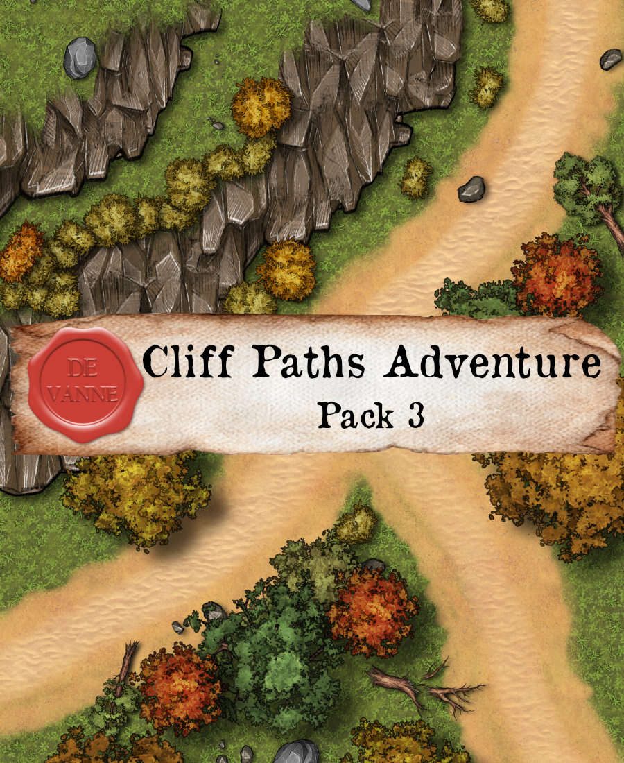 Battle Map - Cliff Paths Adventure Map Pack 3 - De Venne | DriveThruRPG