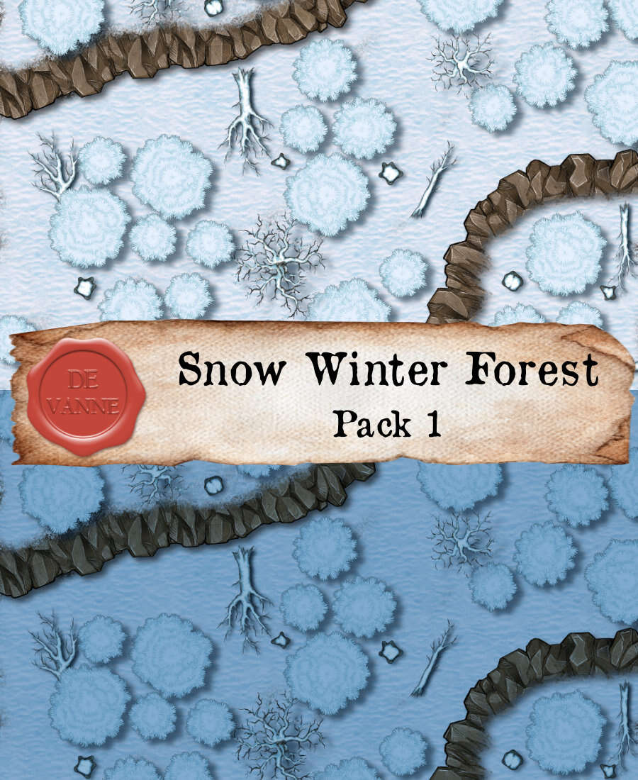 Battle Map - Snow Winter Forest Map Pack 1 - De Venne | DriveThruRPG