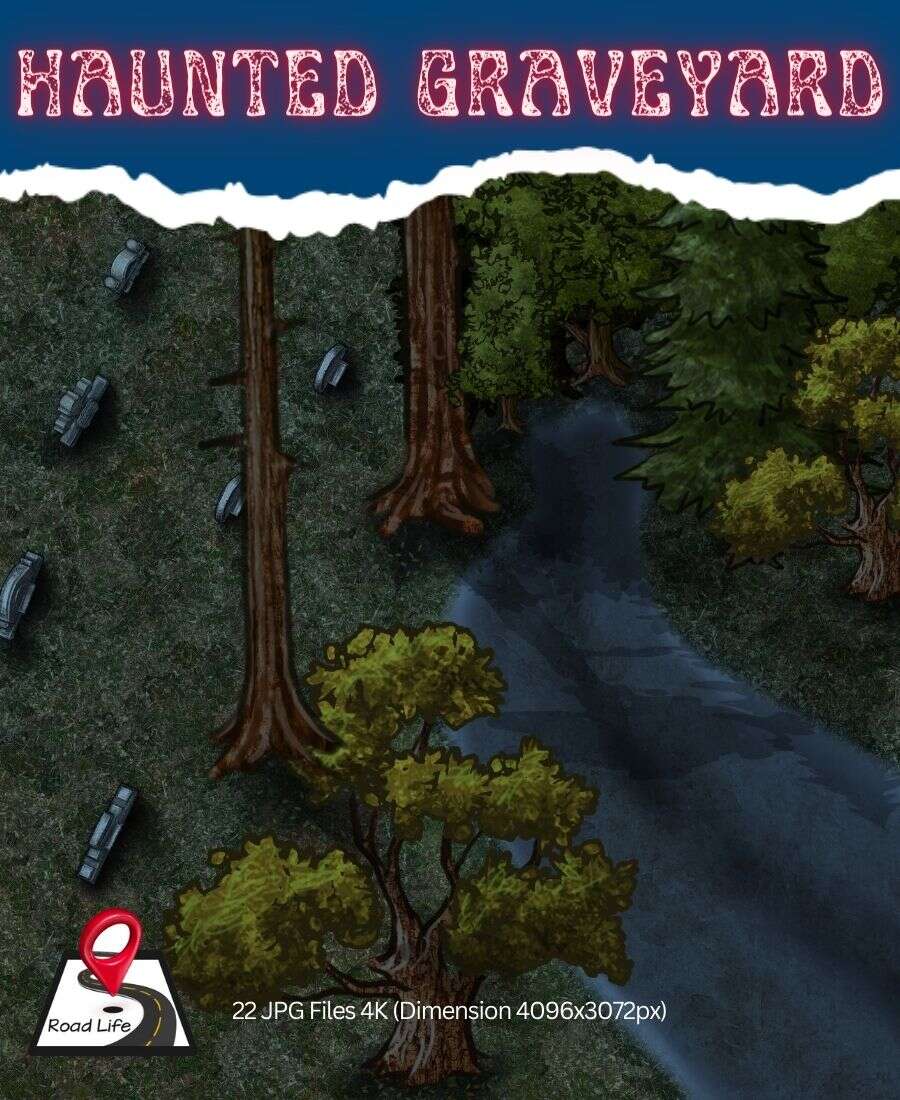 Road Life - The Haunted Graveyard Battle Map - Garden of Graves - Road ...