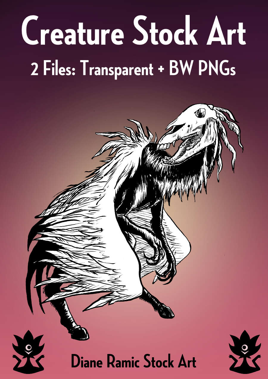 Leukodaemon Stock Art - Diane Ramic Stock Art | Black and White ...