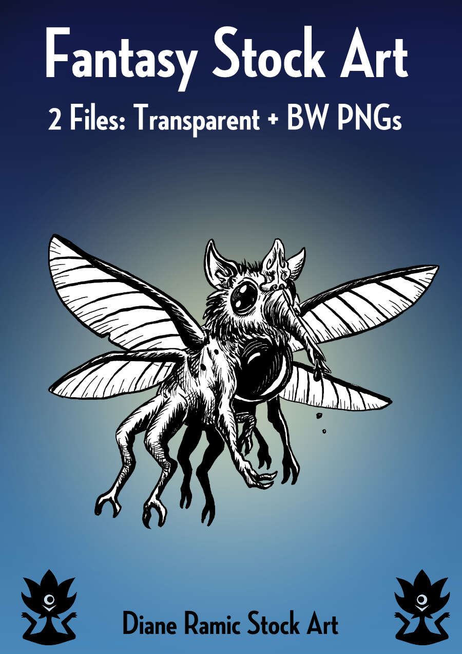 Stirge Stock Art - Diane Ramic Stock Art | Black and White | Fantasy ...