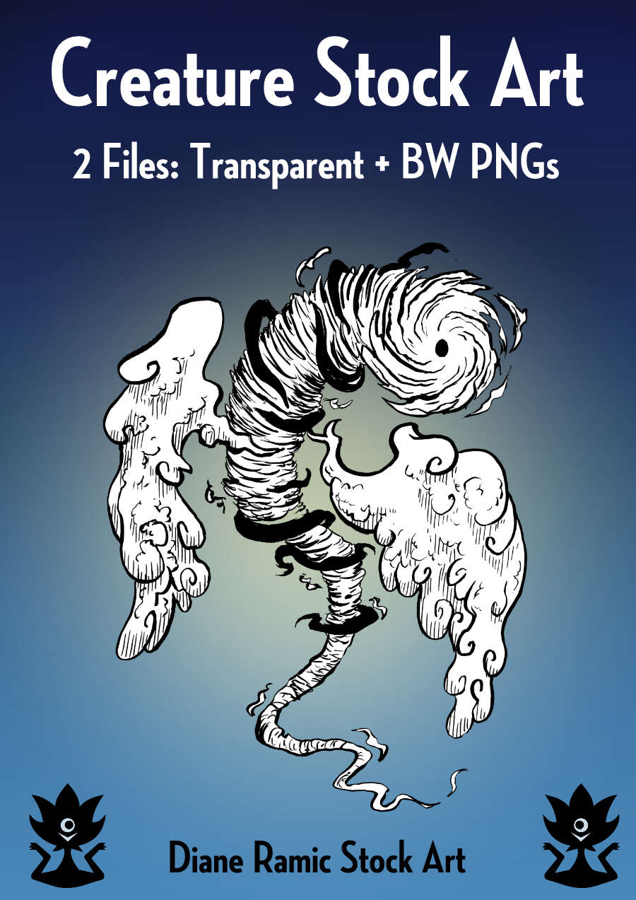 Wind Elemental Stock Art - Diane Ramic Stock Art | Black and White ...