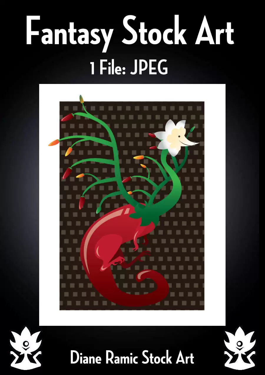 Chili Pepper Dragon Stock Art - Diane Ramic Stock Art | Full Color ...