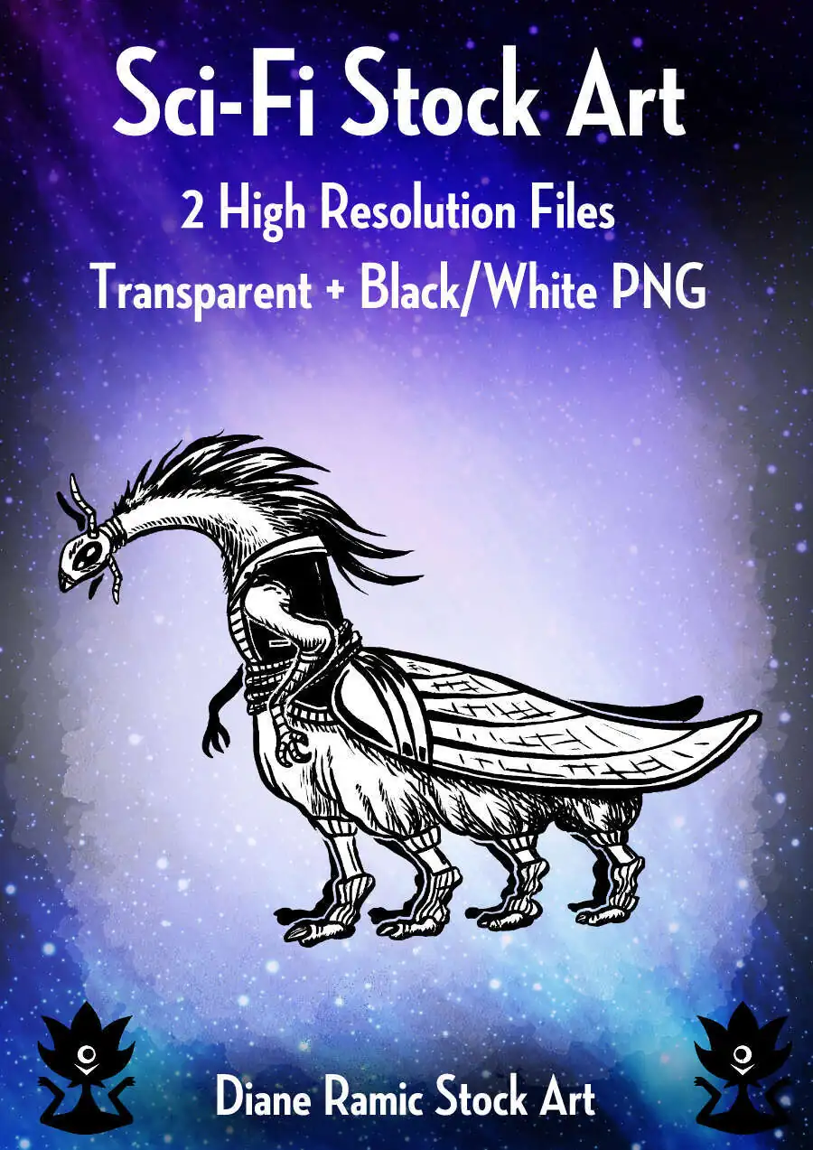 Eight-Limbed Alien Centaur Stock Art - Diane Ramic Stock Art | Black ...