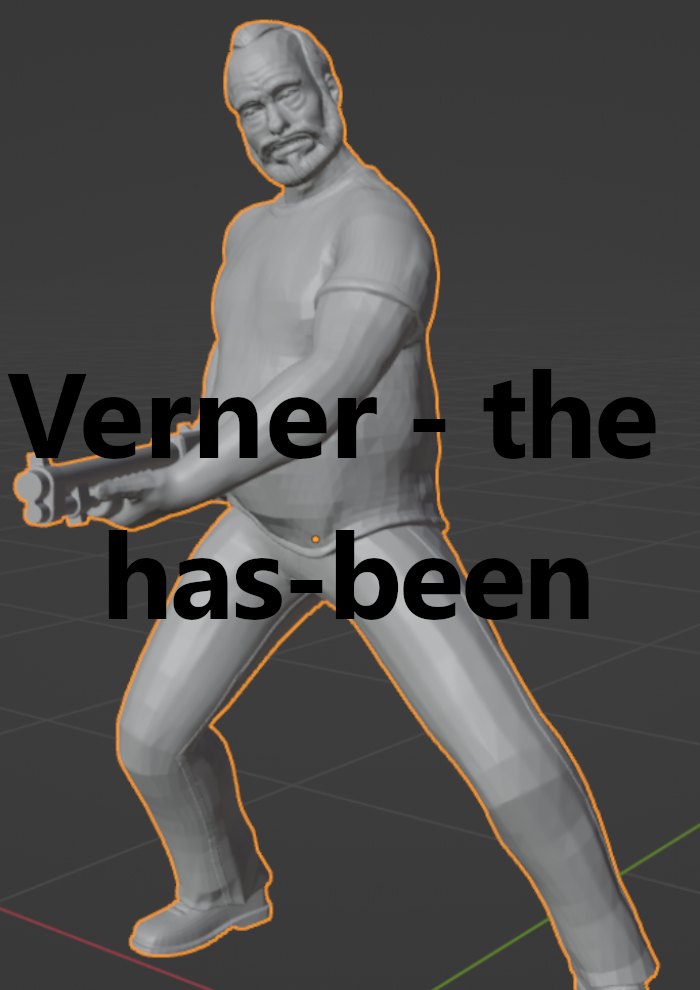 Verner - the has-been. 3D Printable 28 - 35 mm miniature (.STL in Zip ...