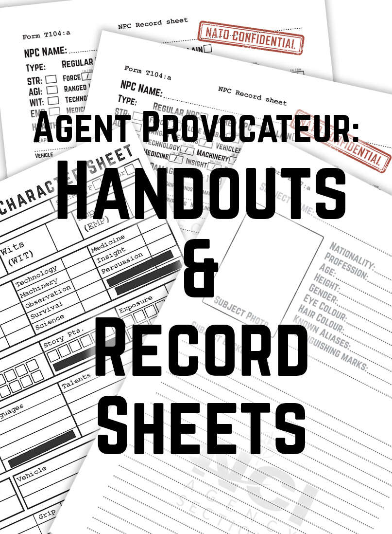 Free! Handouts and record sheets for Agent Provocateur [BUNDLE] - Twin ...