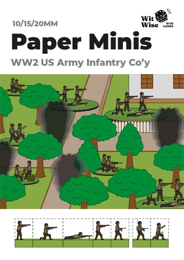 Paper Minis: WW2 US Army Infantry Company | 10/15/20 mm - Witwise ...