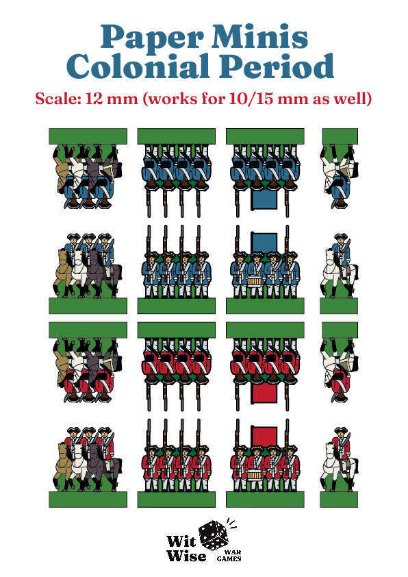 Paper Minis | Colonial Period | 12mm, 10mm, 15mm - Witwise Wargames ...