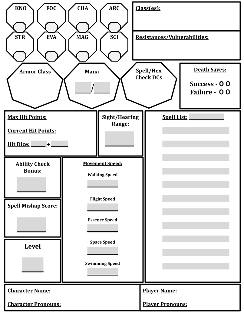 Timeline of Fools: Character Sheet - Yasha V. Trujillo | DriveThruRPG